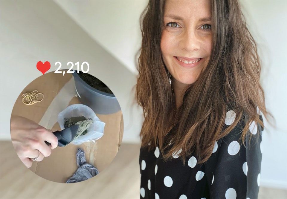 Slik lager du et betonggresskar med en nylonstrømpe | boligpluss.no