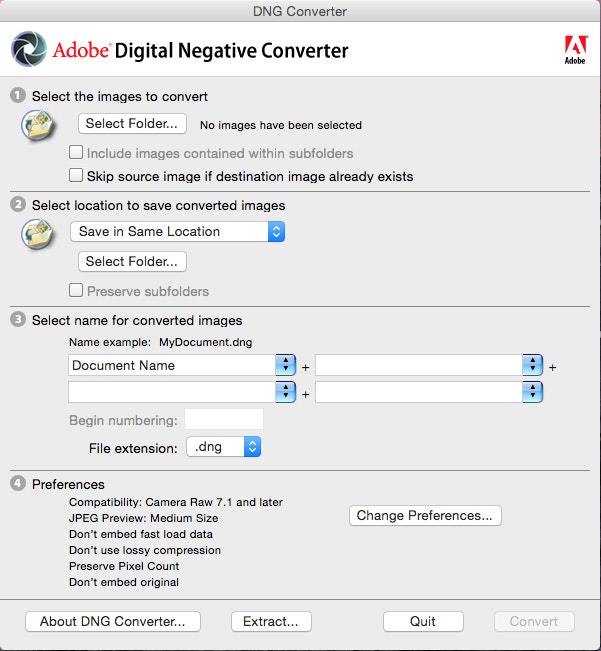 Adobe Digital Negative Converter | digi-kuva.fi