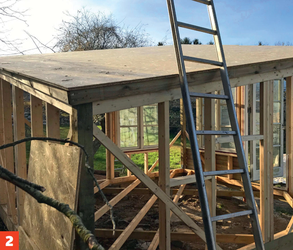 Kvadratisk anneks med diagonalt skråtak | Gjør Det Selv