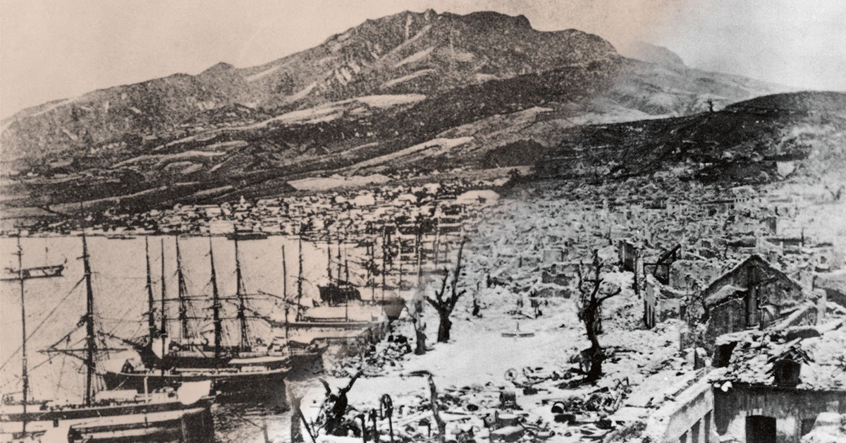 Mont Pelée-udbruddet koger 30.000 ihjel | historienet.dk