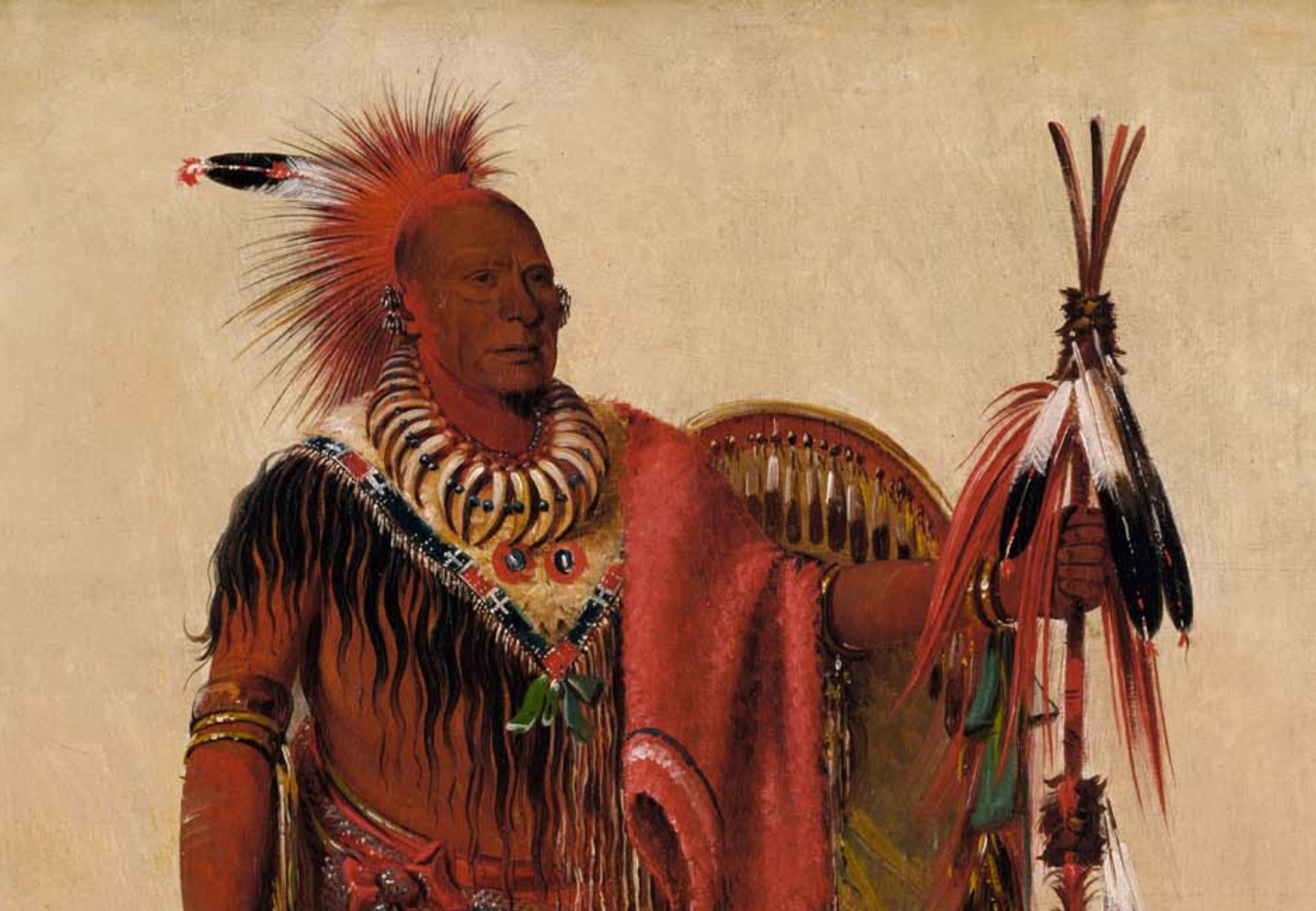 Mohawk Indianer XXL Massives Emailschild MOHAWK INDIANER GASOLINE