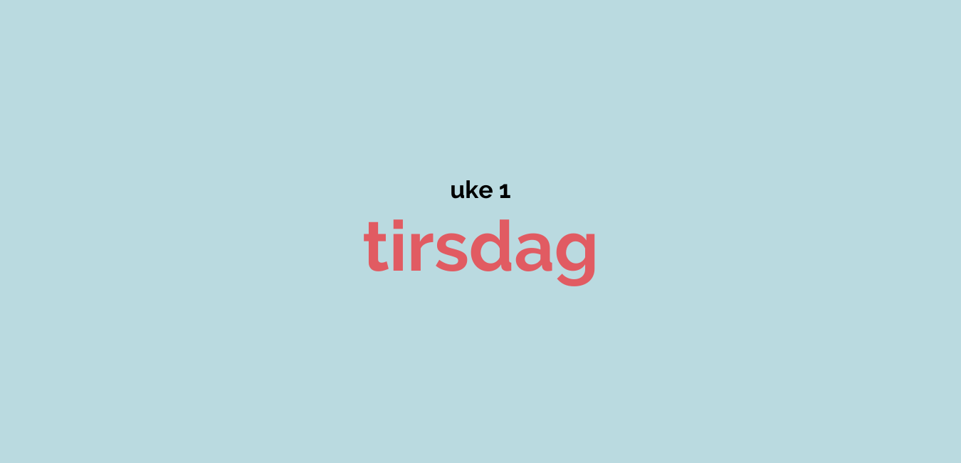 Sunn Hver Dag: uke 1 - tirsdag | iform.nu