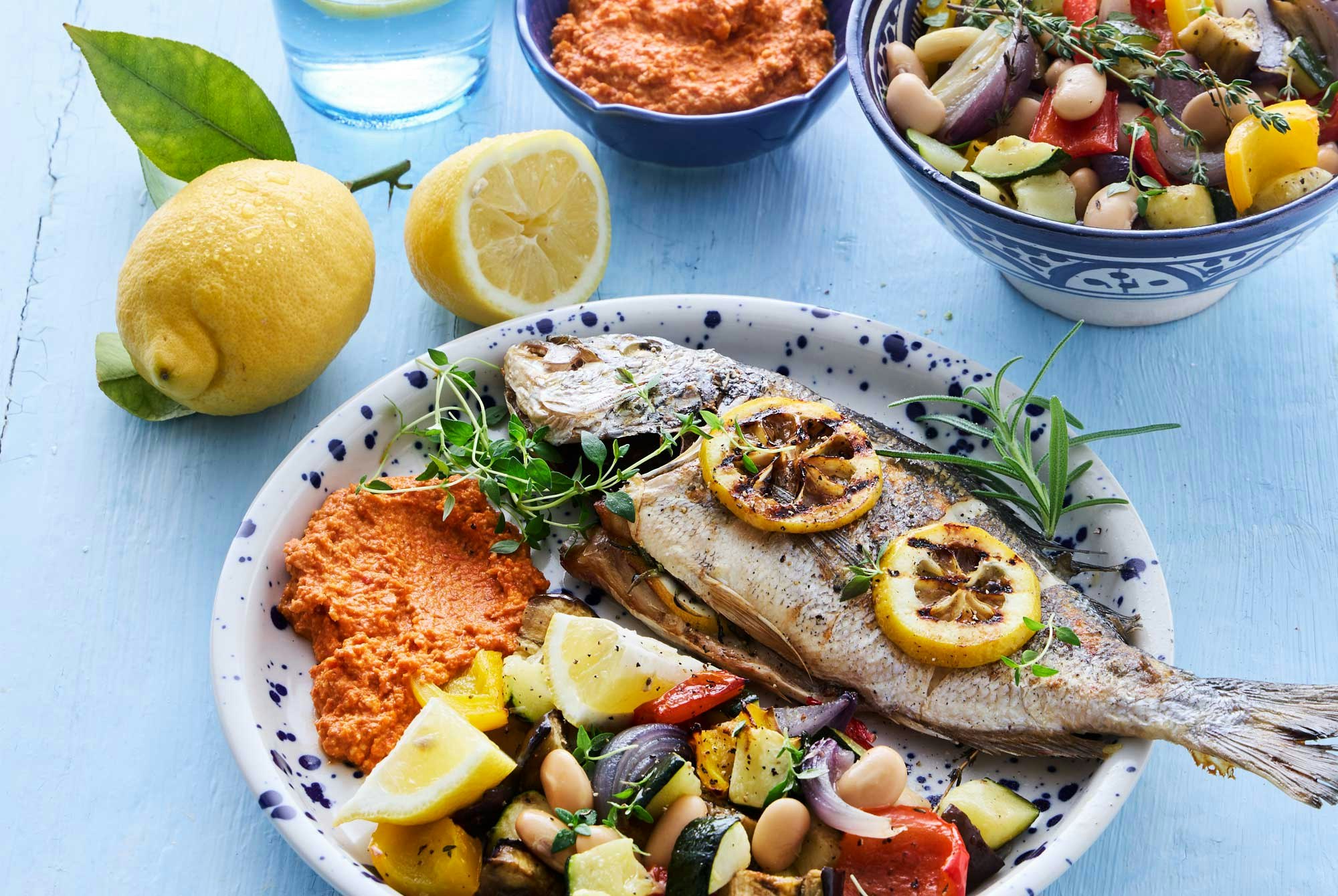 Kultaotsa-ahventa, romesco-kastiketta ja uunikasviksia | kuntoplus.fi