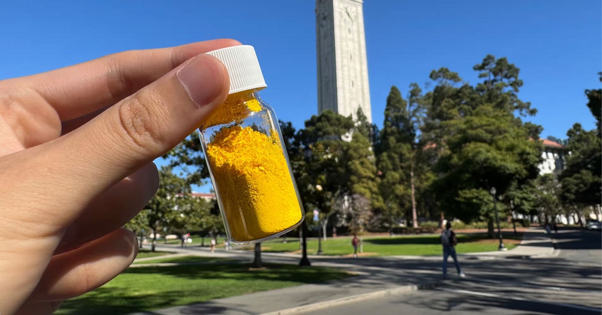 The new yellow COF-999 powder can absorb CO₂ from the air ...