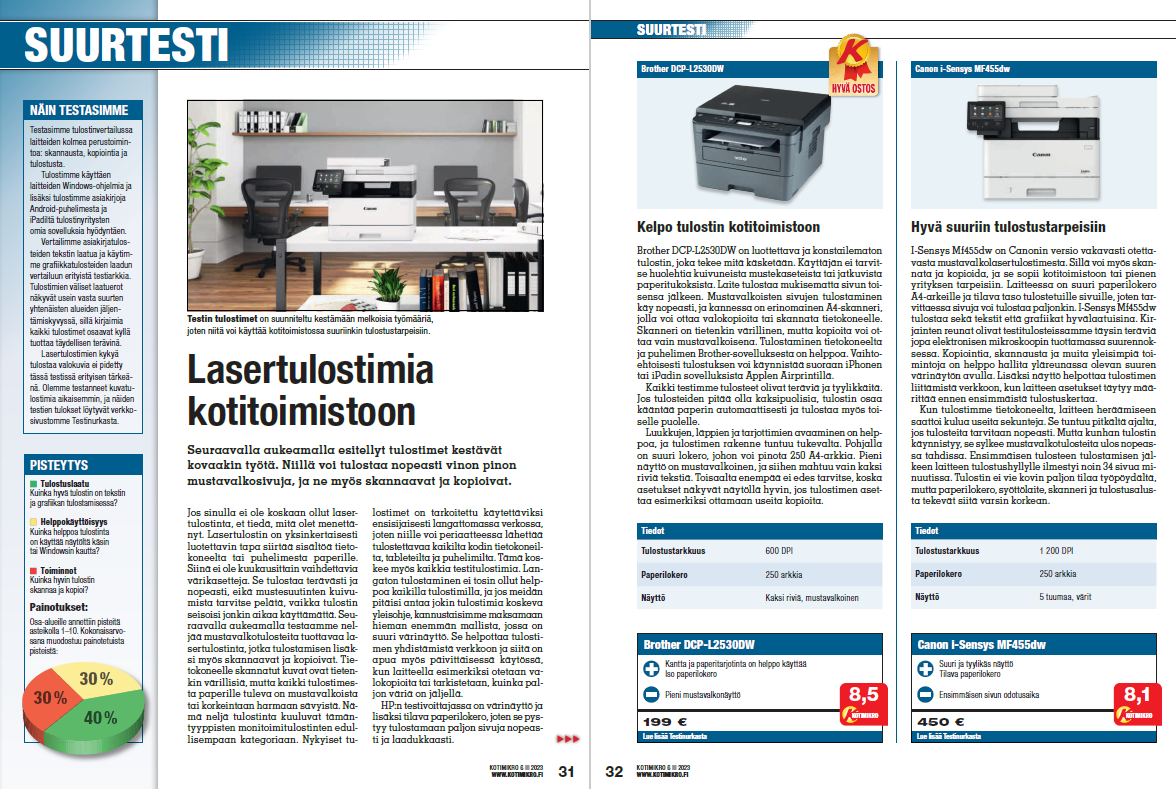 Lasertulostimia kotitoimistoon | kotimikro.fi