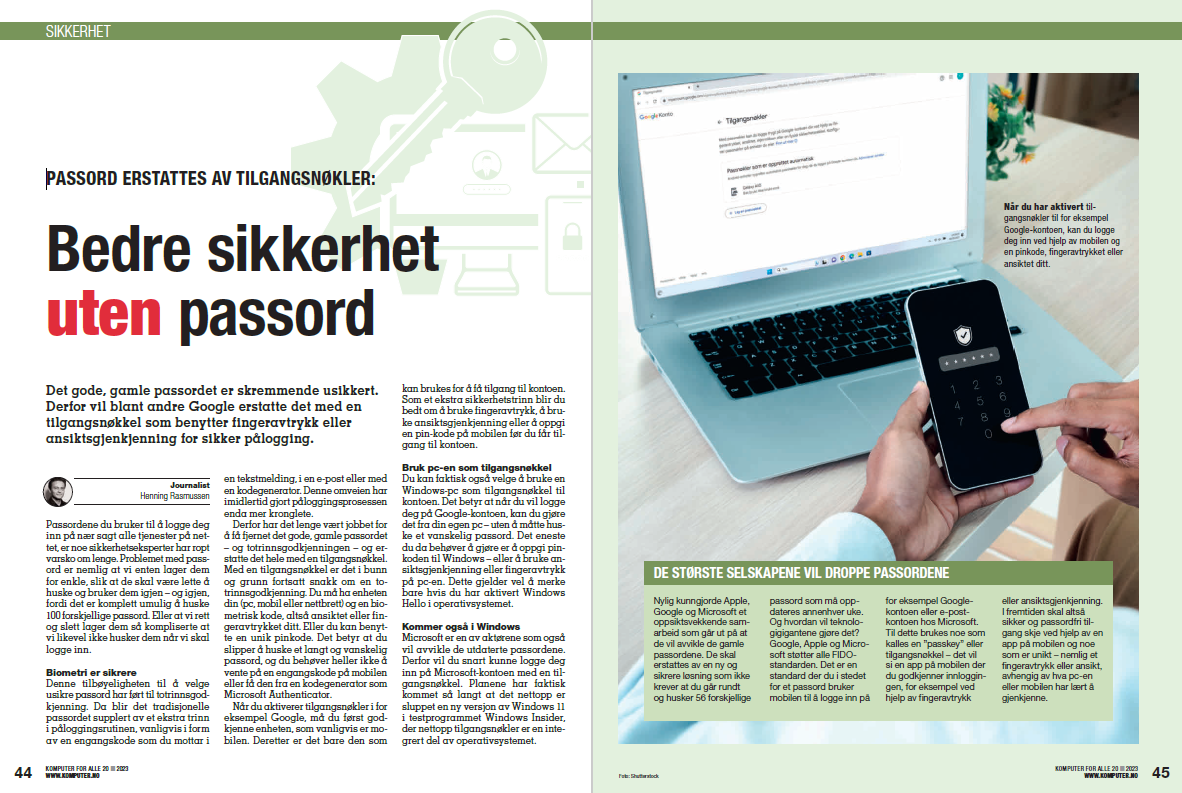 Bedre sikkerhet uten passord | komputer.no