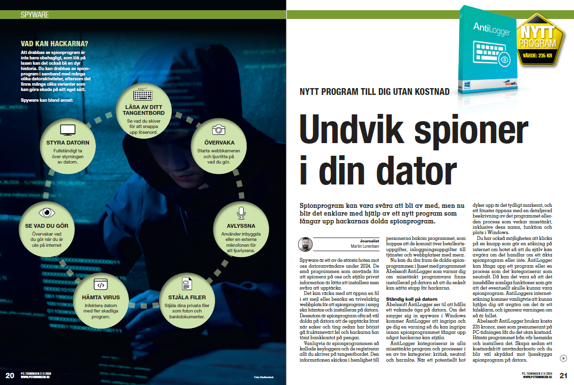 Undvik spioner i din dator | pctidningen.se