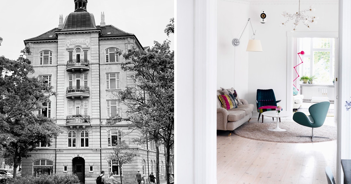 Utraditionelle farver i en klassisk herskabslejlighed | woman.dk Utraditionelle farver i en klassisk herskabslejlighed | woman.dk