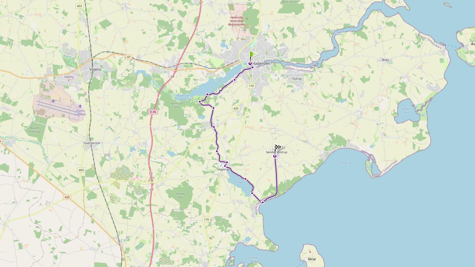 Vandrerute 20.39 km lang, Haderslev